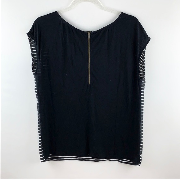 Halogen | Tops | Halogen Striped Boxy Zipper Back Twotone Blouse | Poshmark